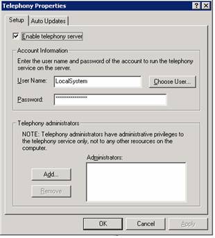 Setting up a Microsoft TAPI Server – Organon Support Portal Dynamics 365