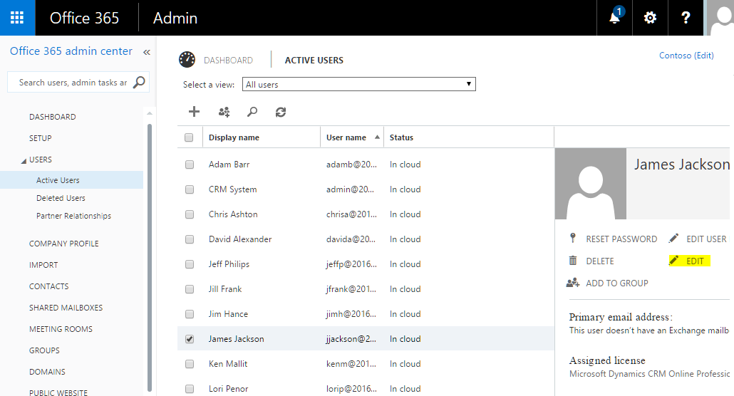 Adding User to Office 365 and CRM – Organon Support Portal Dynamics 365